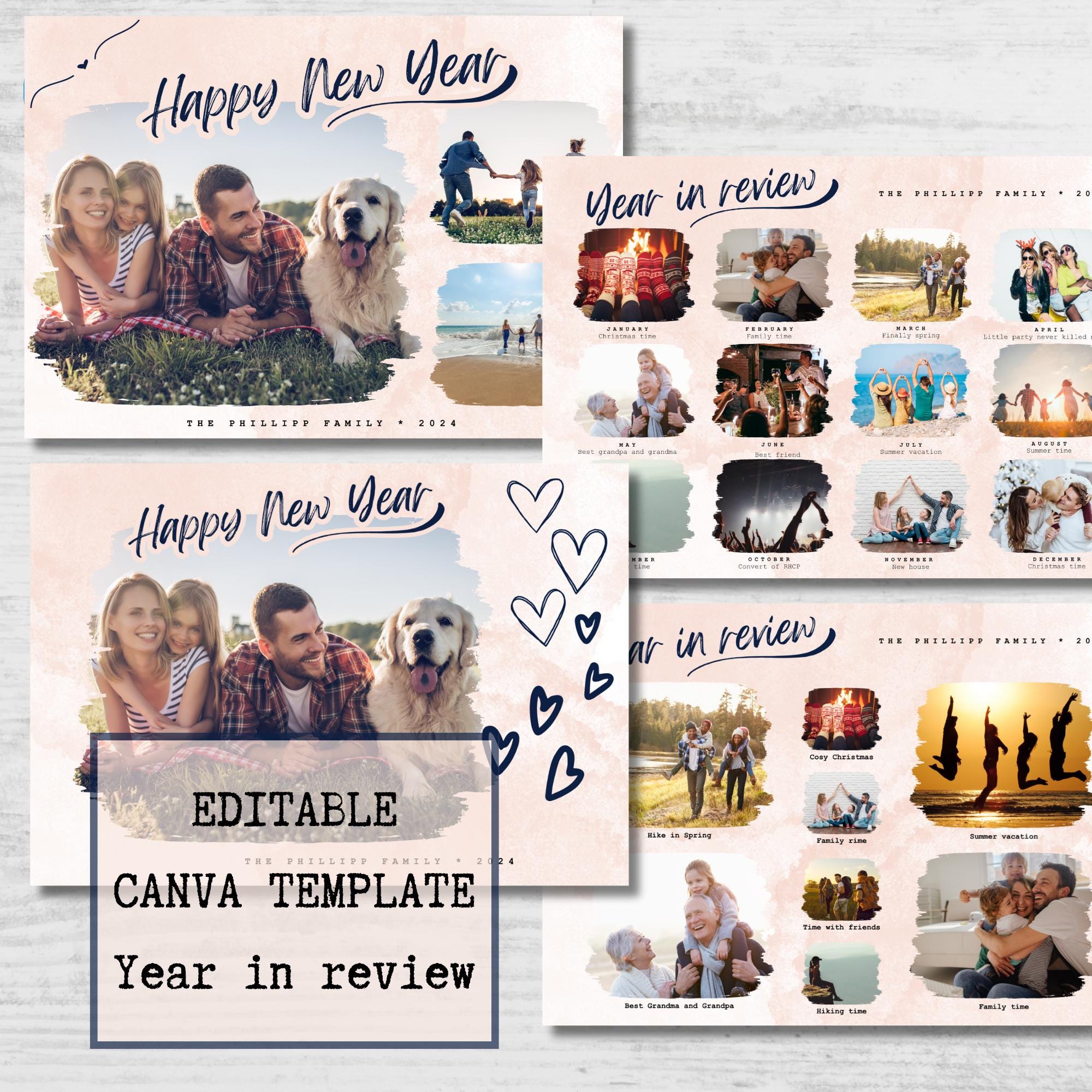 Personalized Family Year in Review E-card: Photo Collage Template ...