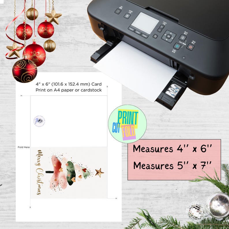 Watercolor Christmas Tree Card: Festive Ecard (digital Download) - Etsy