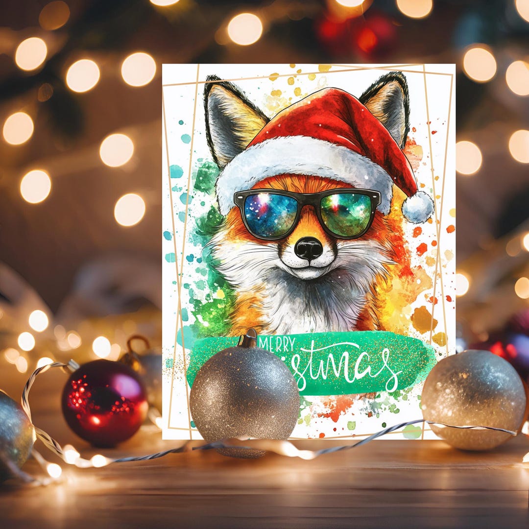 Printable Christmas Card Animal Designs Funny Holiday Card Christmas ...