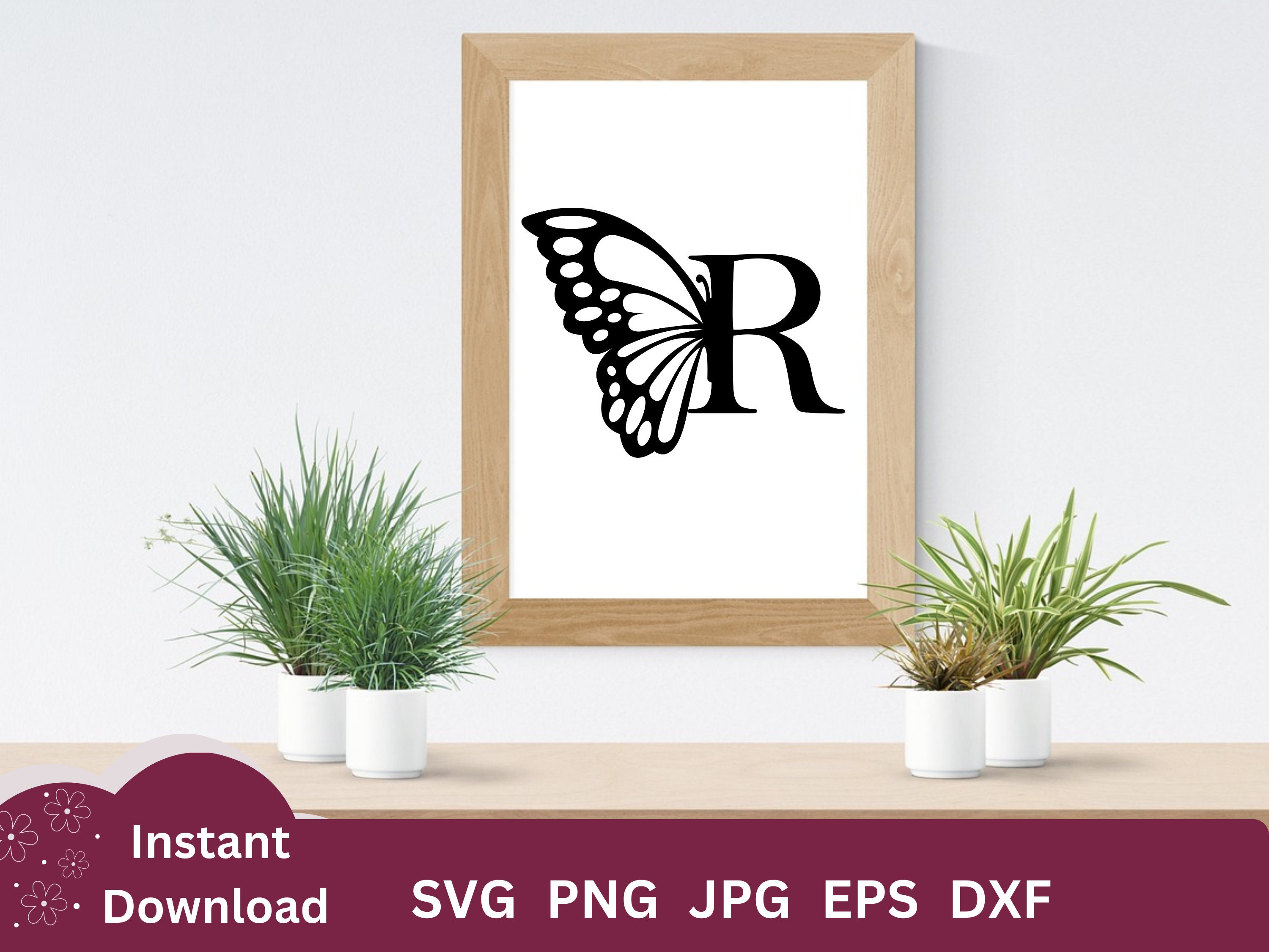 Butterfly Monogram SVG, Butterfly Letter Cut File, Alphabet, Monogram ...