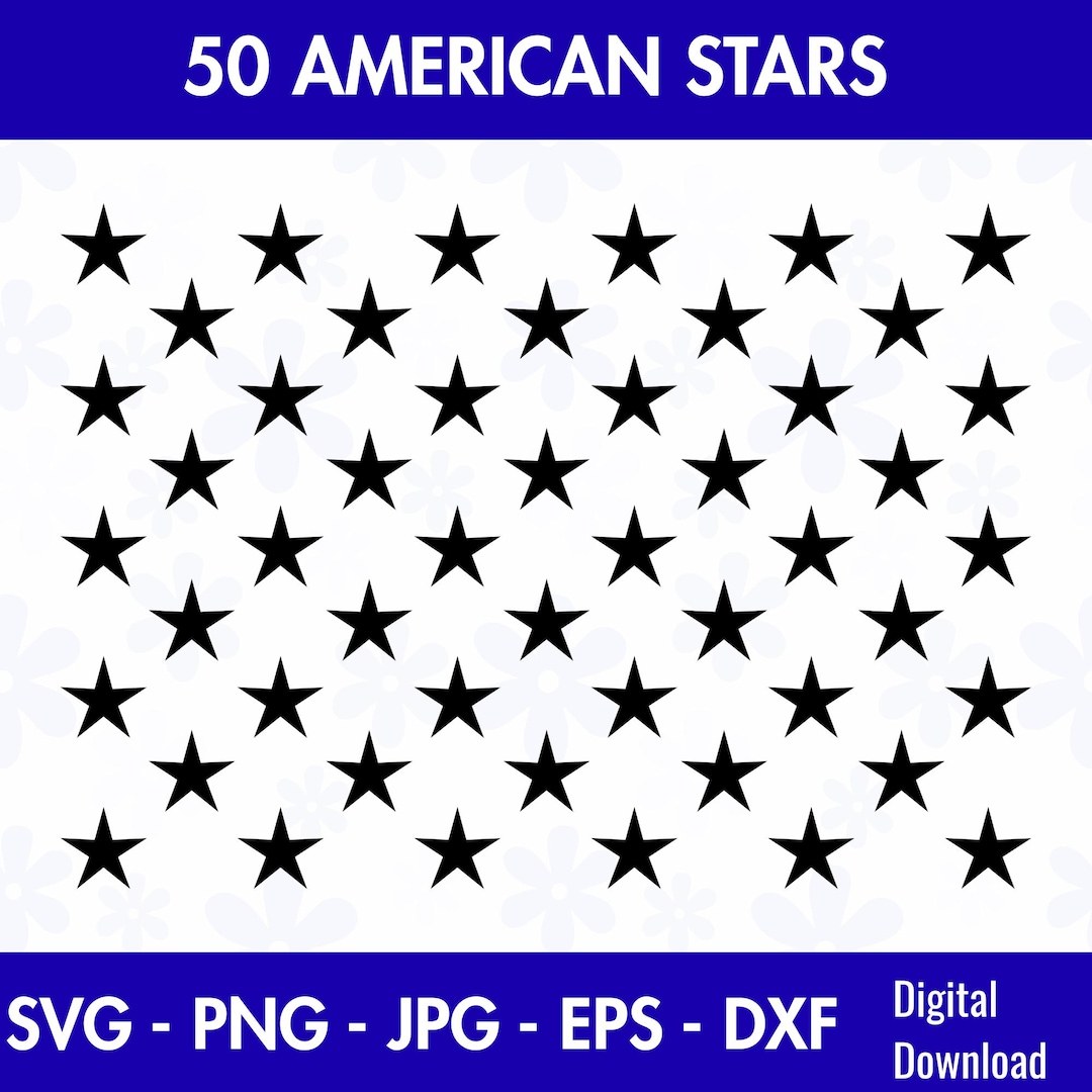 American Flag 50 Stars SVG: Patriotic USA Cut File (digital Download - Etsy