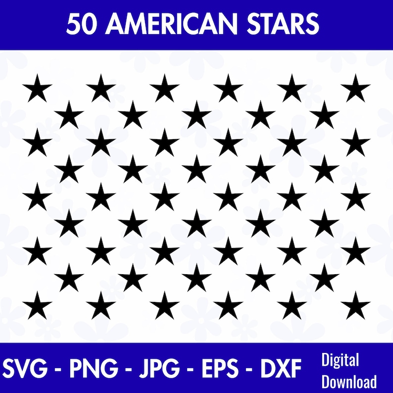 American Flag 50 Stars SVG: Patriotic USA Cut File (digital Download - Etsy