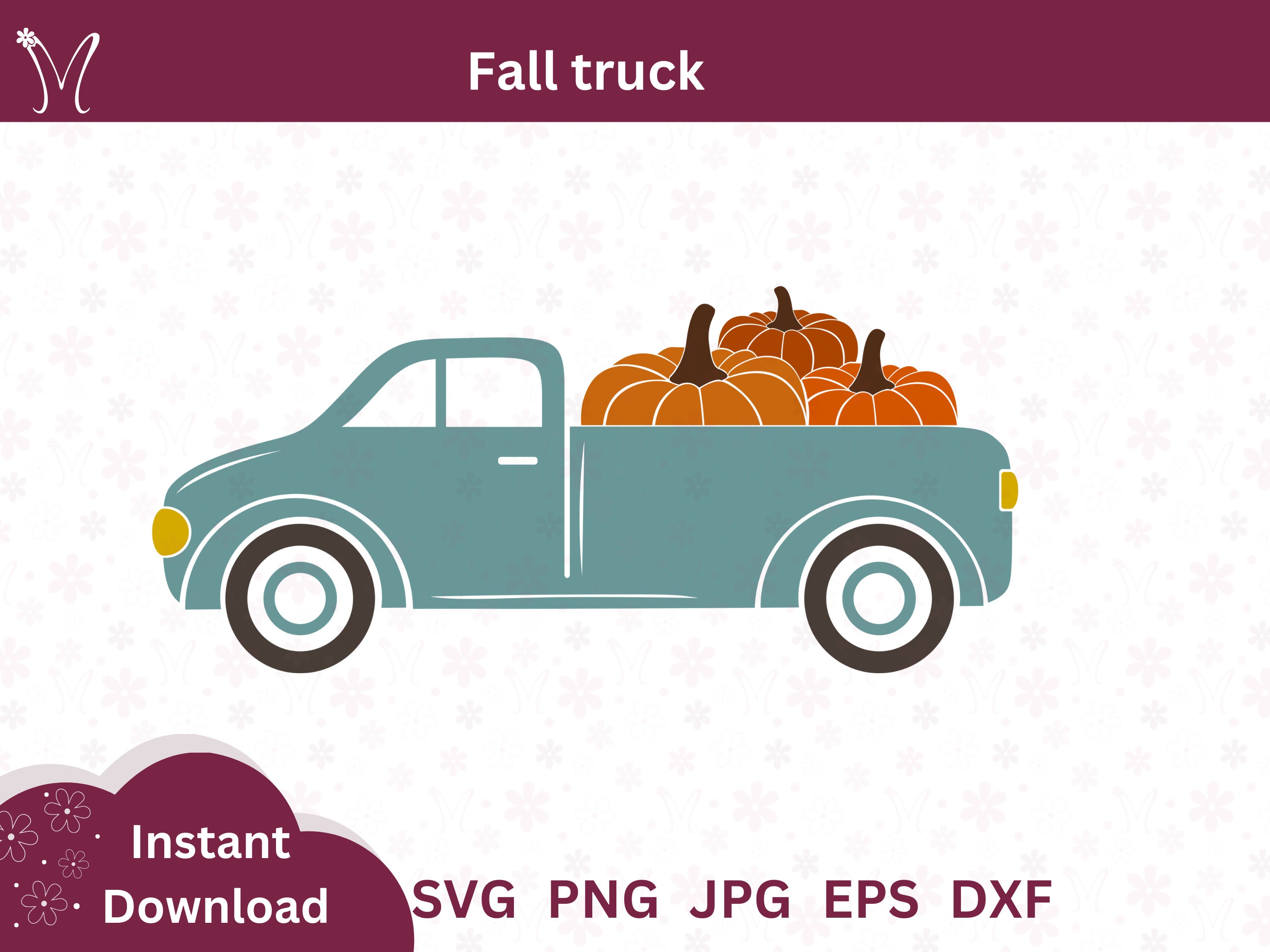 Fall Pumpkin Truck SVG Cut File for Cricut Autumn Svg - Etsy