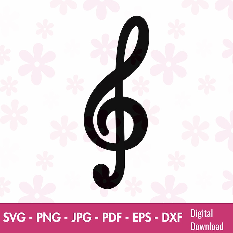 Treble Clef SVG: Music Notes Vector Cut File (digital Download) - Etsy ...