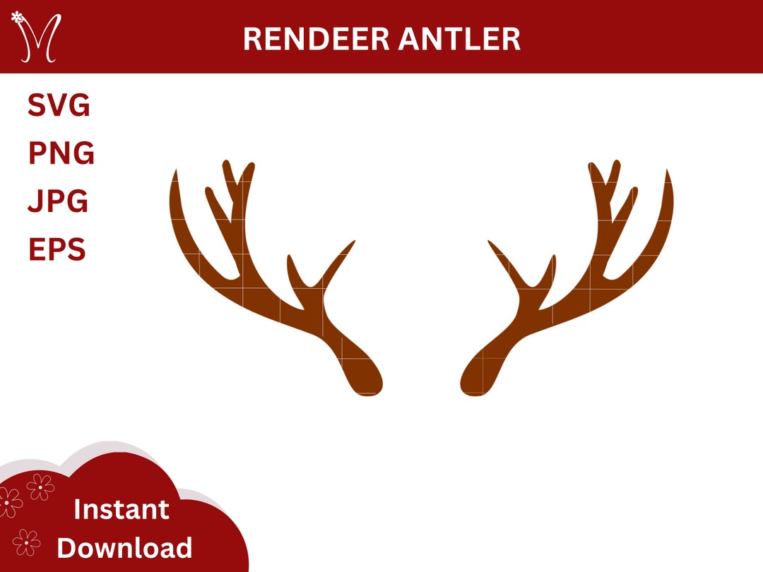 Reindeer Antlers Svg Deer Antlers Svg Hunting Svg Digital Download
