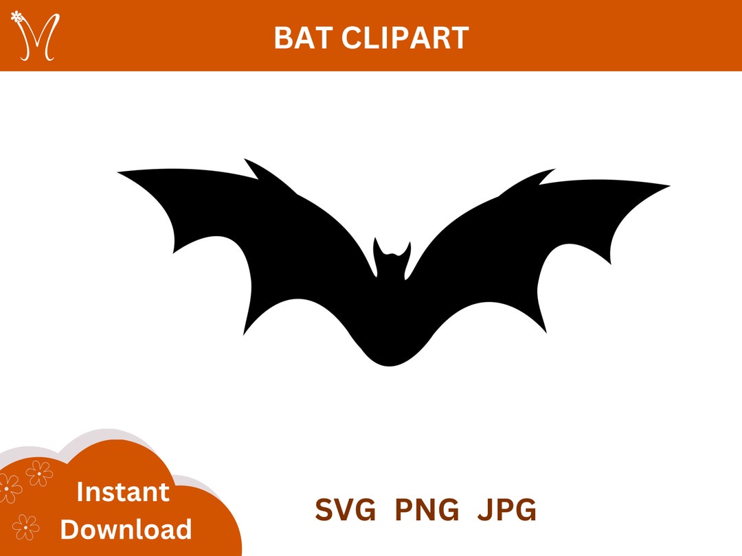 Bat SVG for Cricut, Bat Clipart, Cut File, Halloween Svg, Flying Bat ...