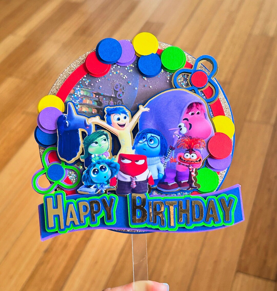 Inside Out Cake Topper, Inside Out 2 Cake Toppers, Inside Out Shaker ...
