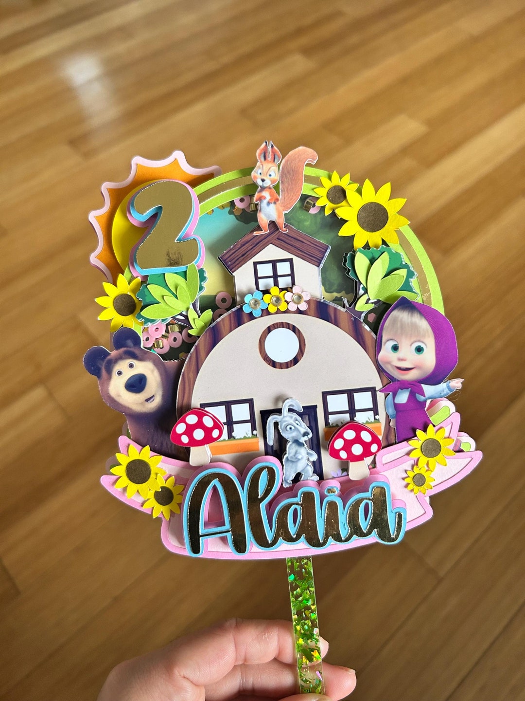 Masha Cake Topper, Masha and the Bear Cake Topper, Girl Cake Topper ...