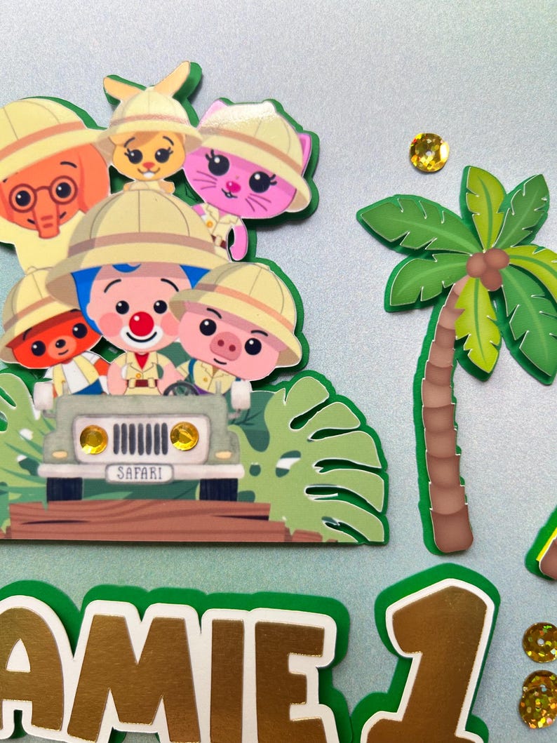 Plim Plim Safari Cake Topper, Plim Plim Party, Plim Plim Safari - Etsy