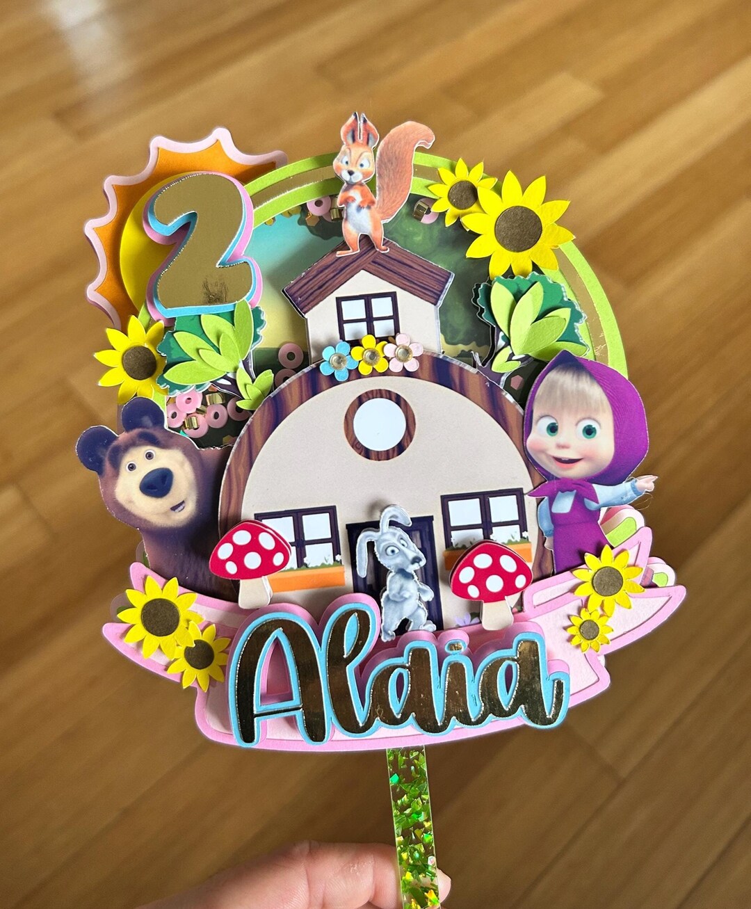 Masha Cake Topper, Masha and the Bear Cake Topper, Girl Cake Topper - Etsy