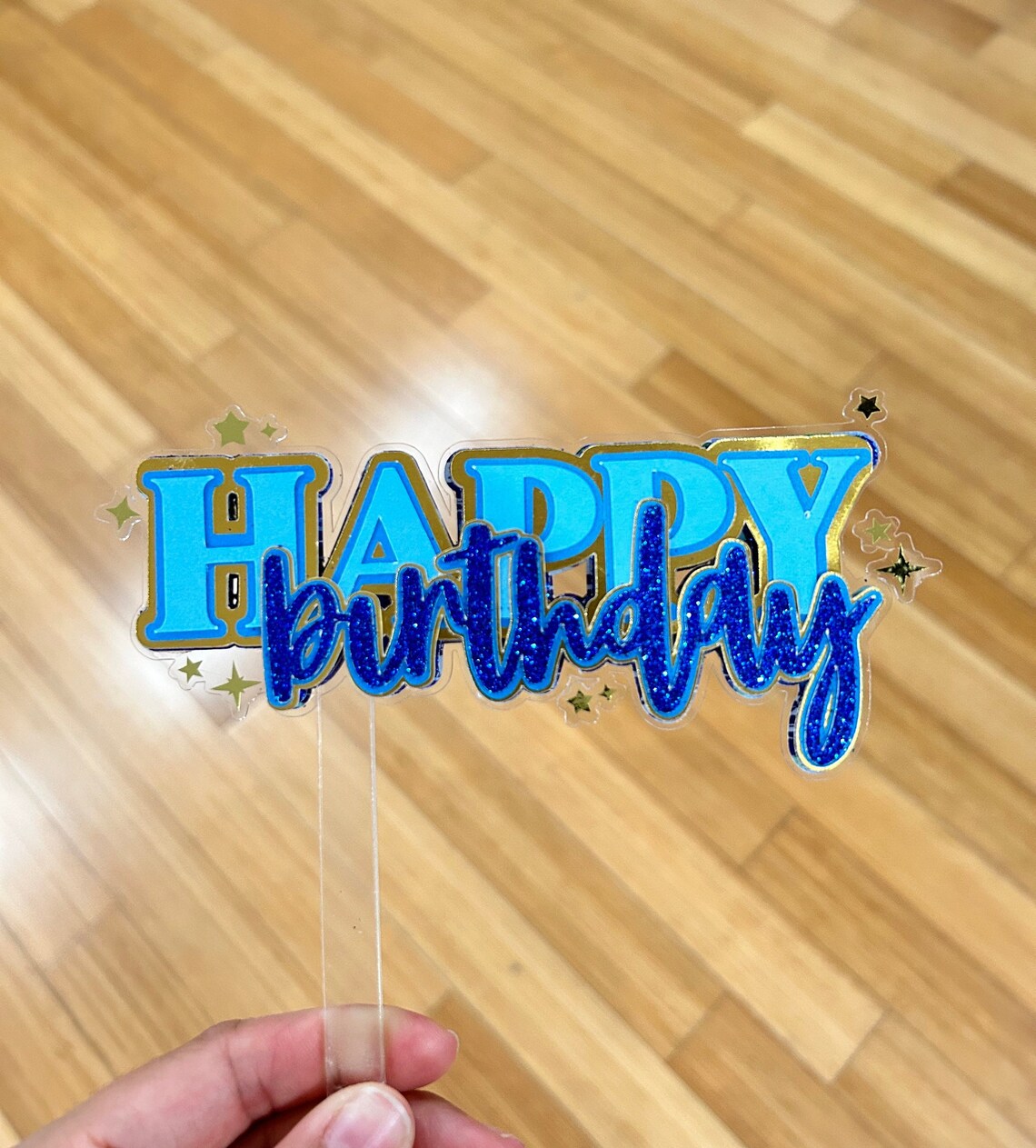 Happy Birthday Cake Topper, Cake Topper, Pink Cake Topper, Blue Cake ...