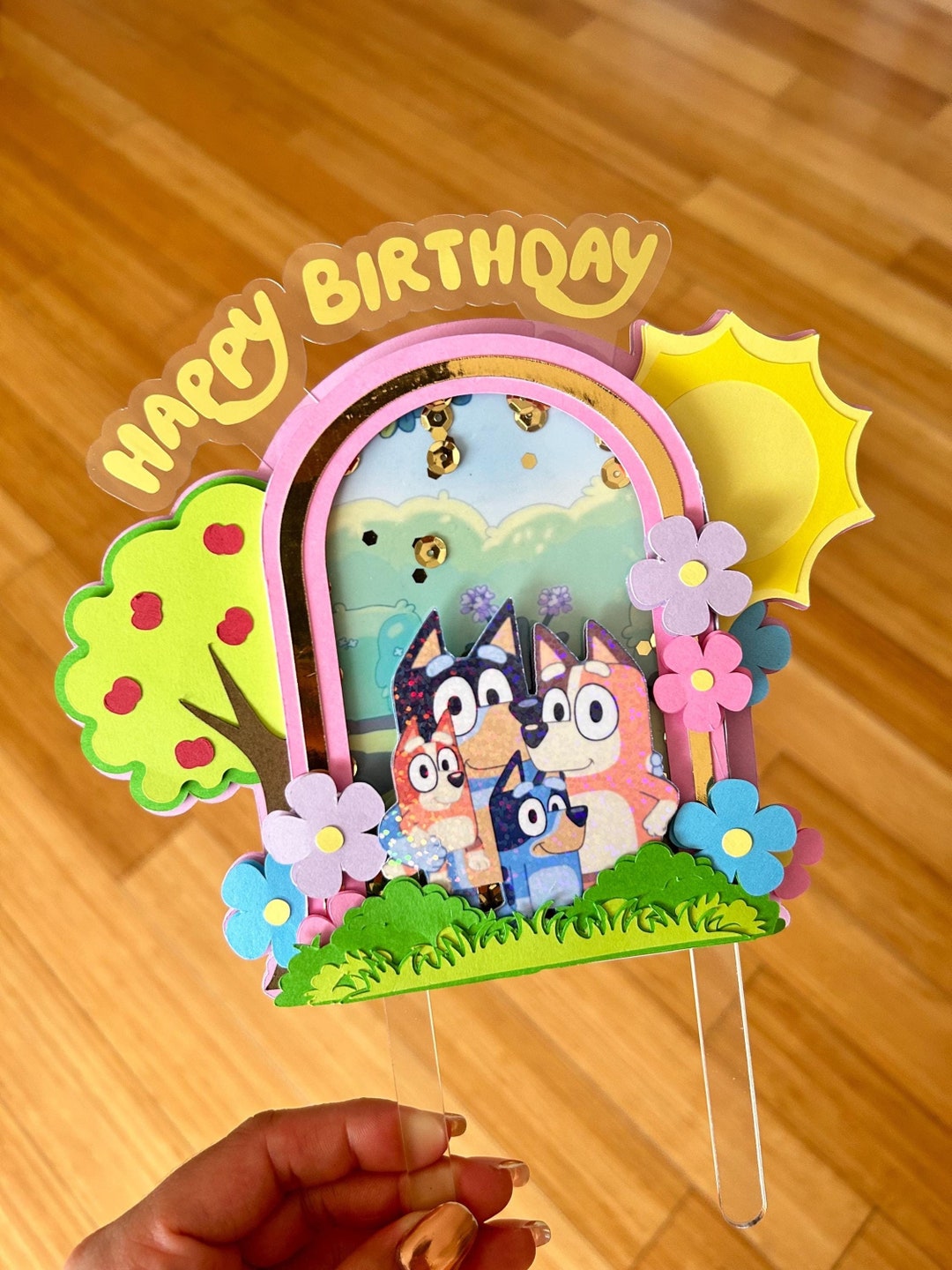 Bluey Cake Topper, Bluey Shaker Cake Topper, Blue Topper - Etsy