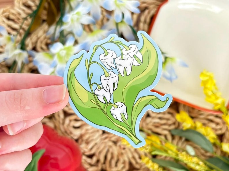 Teeth Lily of the Valley Sticker - Waterproof Laptop Decal - Etsy