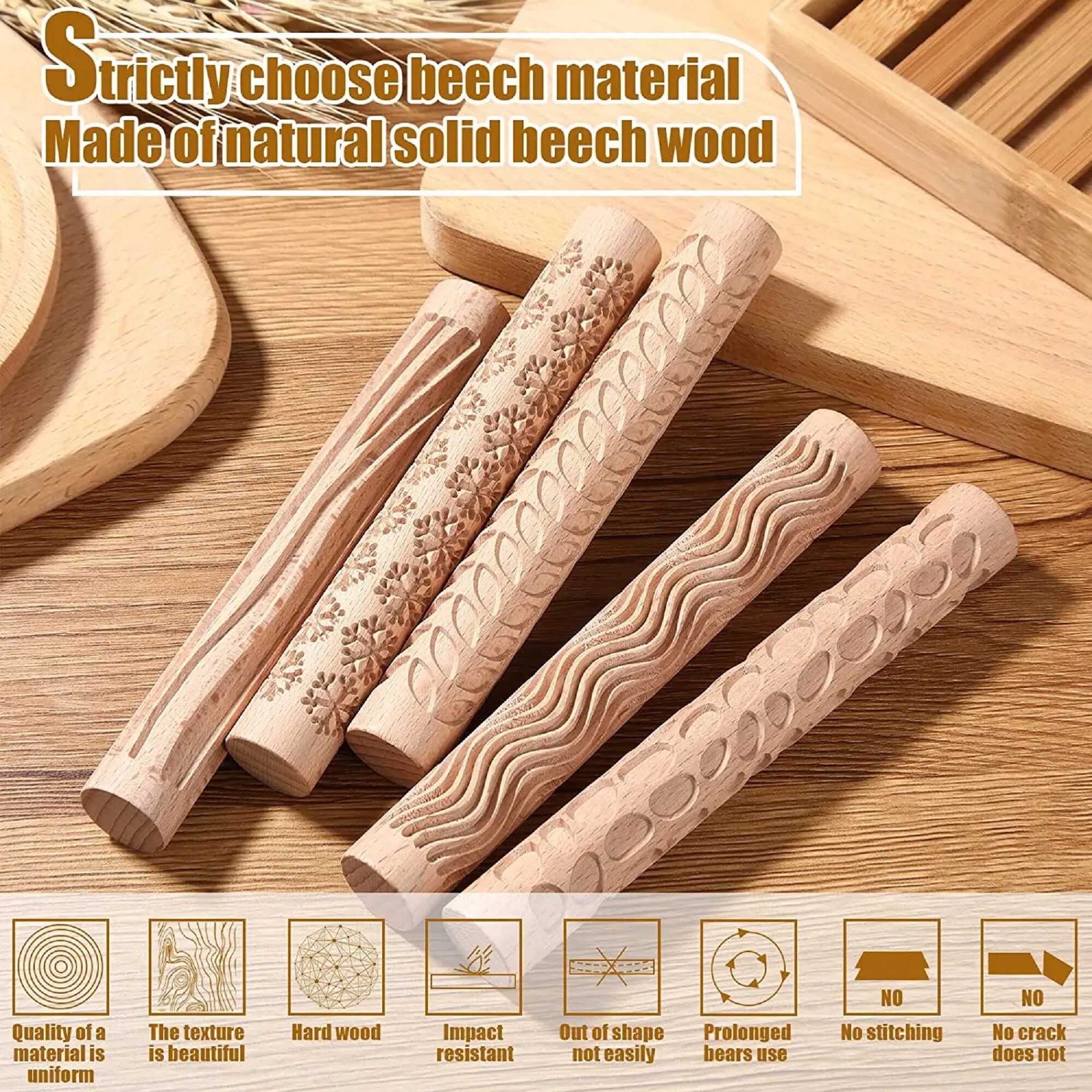 Clay Texture Tool Pottery Ceramic Roller Stamp Mud Pressed Embossed ...