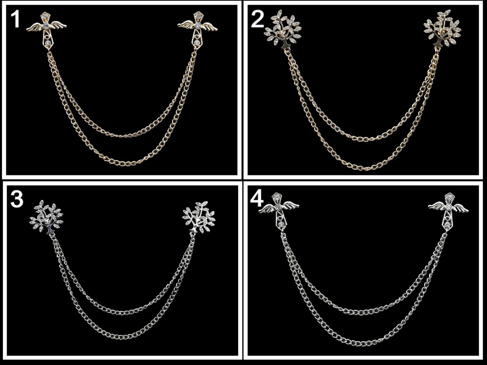Fashion Gentleman Tassel Brooch for Men Suit Shirt Collar Chain Lapel ...