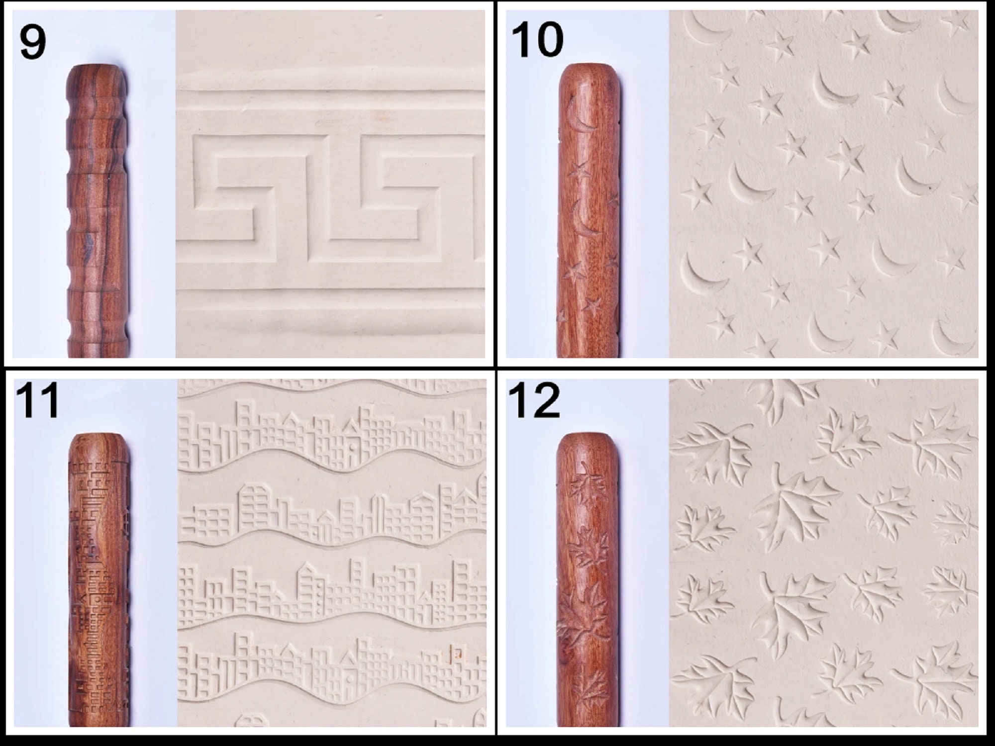 Clay Texture Tool Pottery Ceramic Roller Stamp Mud Pressed Embossed ...