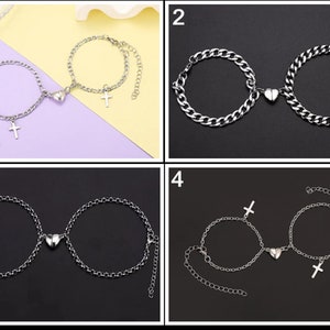 2pcs/set Magnet Couple Bracelets Heart Attraction Bracelet Stainless ...