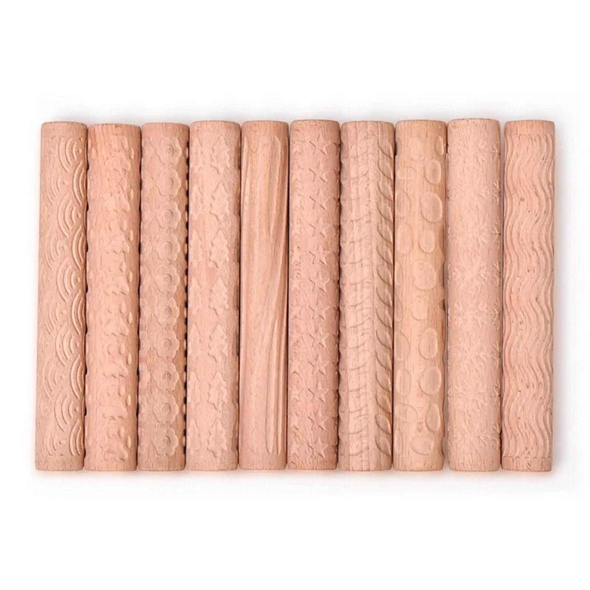 Pottery Tools Clay Modeling Pattern Rollers Floral Marine Insect ...