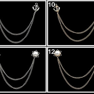 Fashion Gentleman Tassel Brooch for Men Suit Shirt Collar Chain Lapel ...
