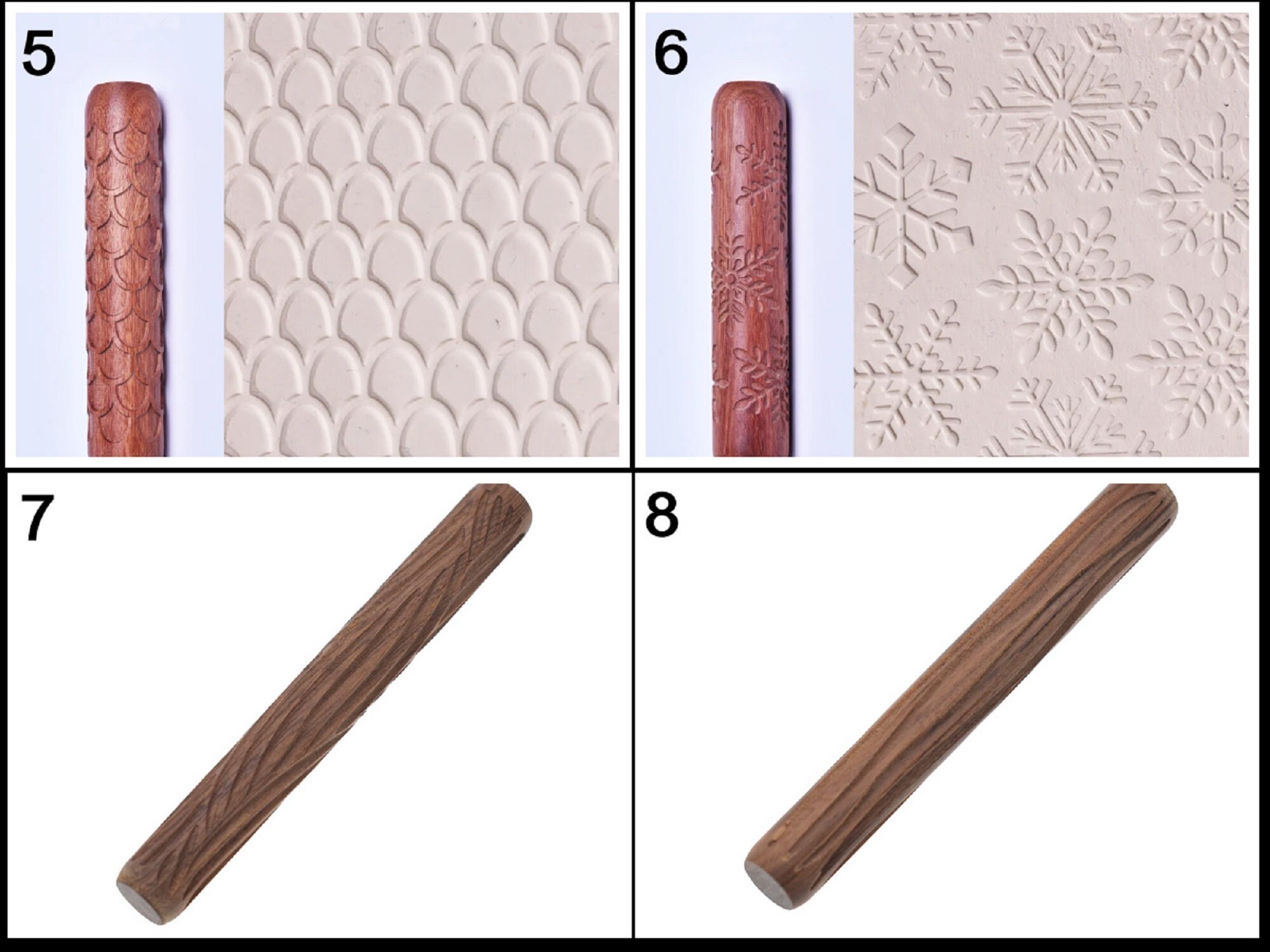 Clay Texture Tool Pottery Ceramic Roller Stamp Mud Pressed Embossed ...