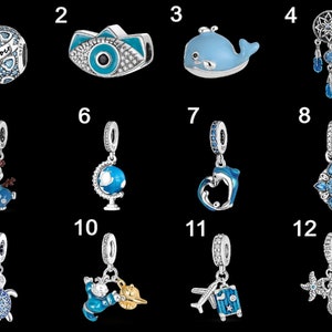 Sky Blue Series 925 Sterling Silver Traveling Shark Conch Ocean Dangle ...