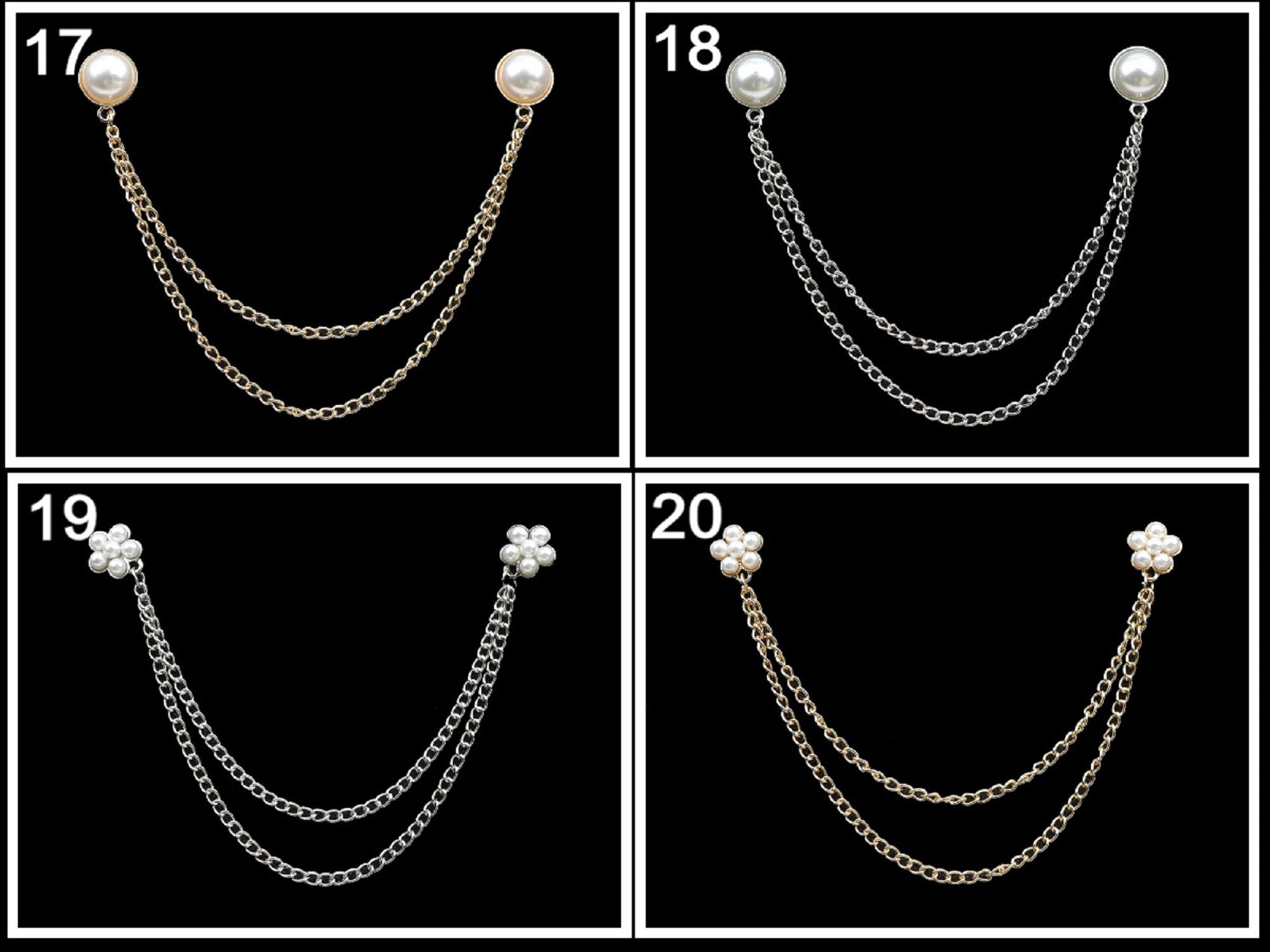 Fashion Gentleman Tassel Brooch for Men Suit Shirt Collar Chain Lapel ...