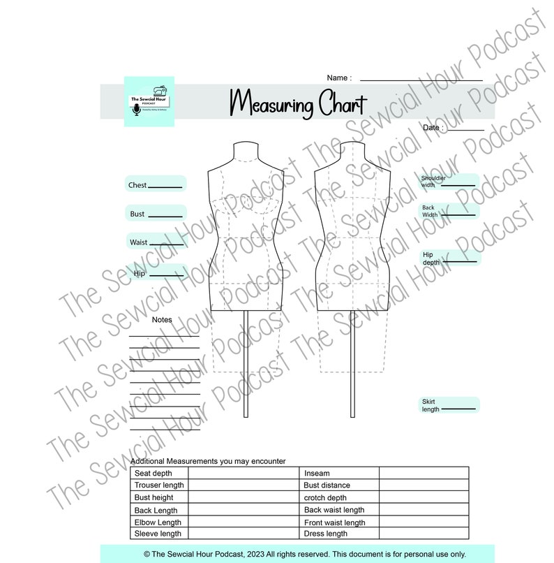 A Guide to Accurate Body Measurements for Garment Sewing | E-book ...
