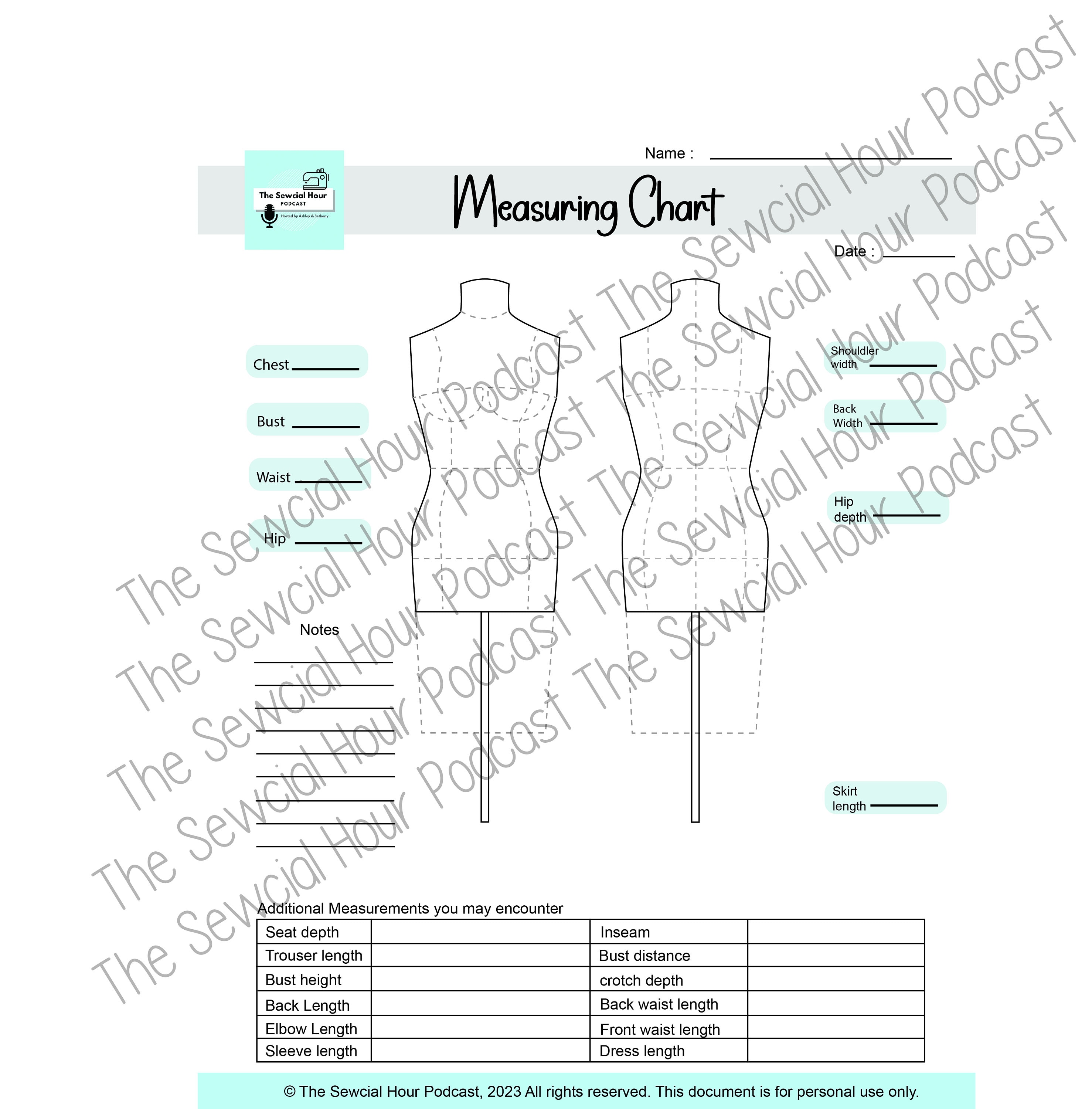 A Guide to Accurate Body Measurements for Garment Sewing | E-book ...