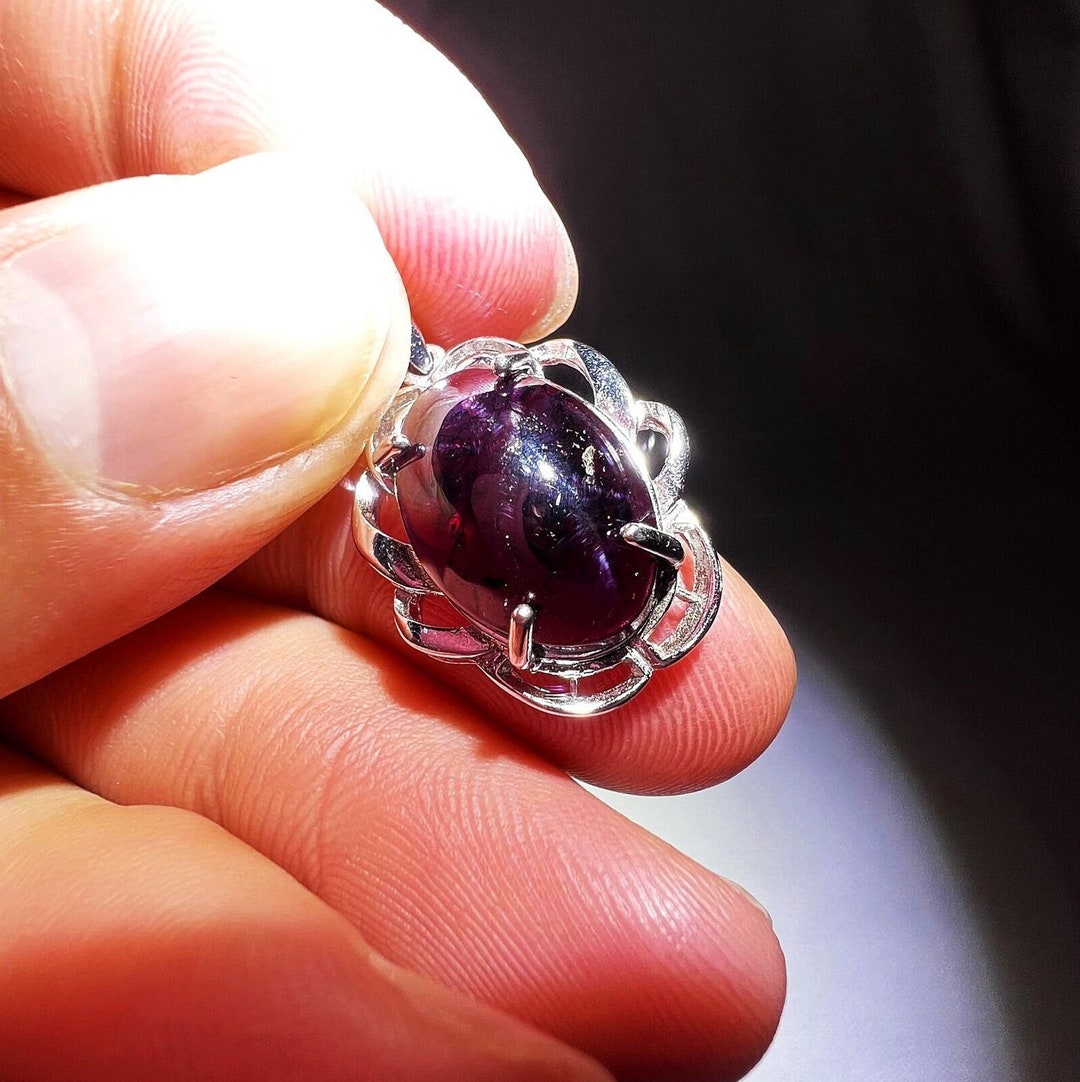 Star Garnet Idaho 6 Rays Sterling Silver Pendant Handmade Dazzling Deep ...