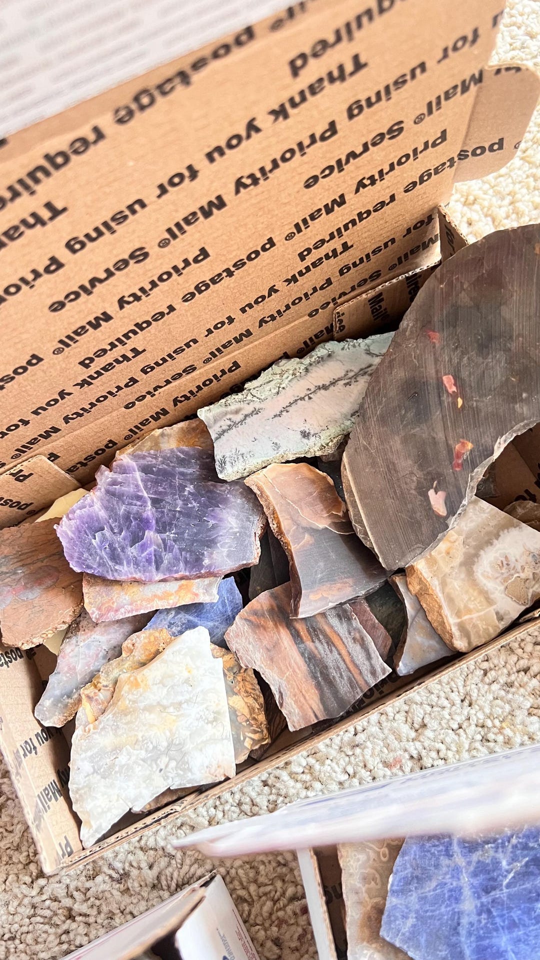 2.5 Pounds Mixed Lot of Unfinished Stone Slabs MYSTERY BOX! End Cut ...