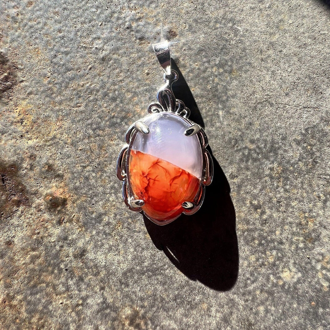 Intarsia Stone Jewelry, Holly Blue Agate Carnelian Necklace, Holley ...