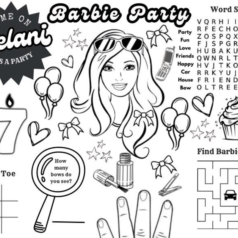 Barbie Drawing - Etsy