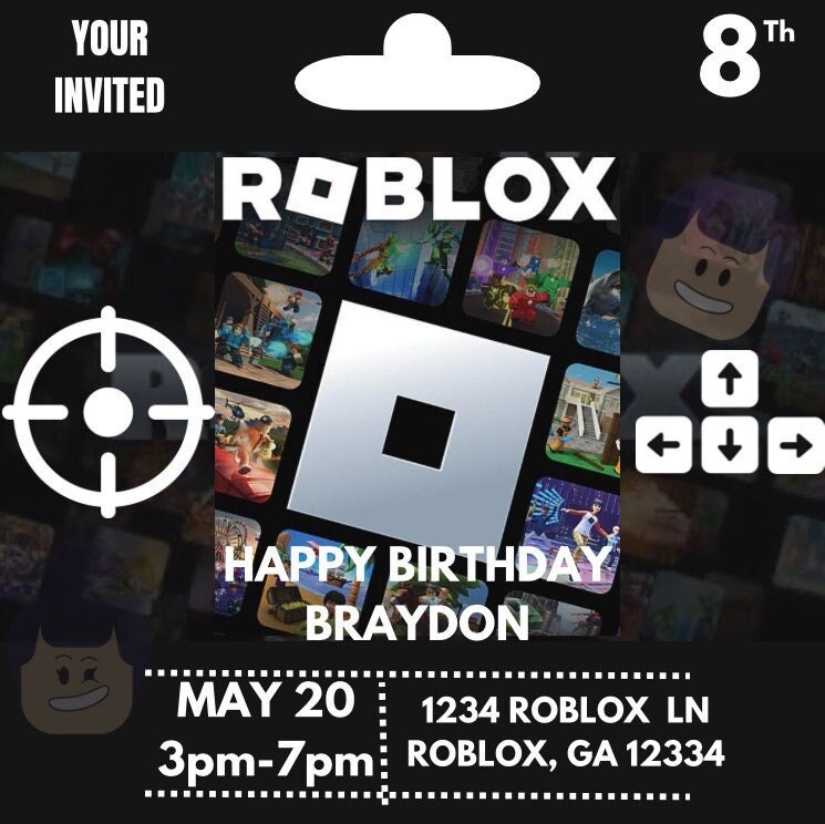 ROBLOX PARTY INVITATION - Etsy