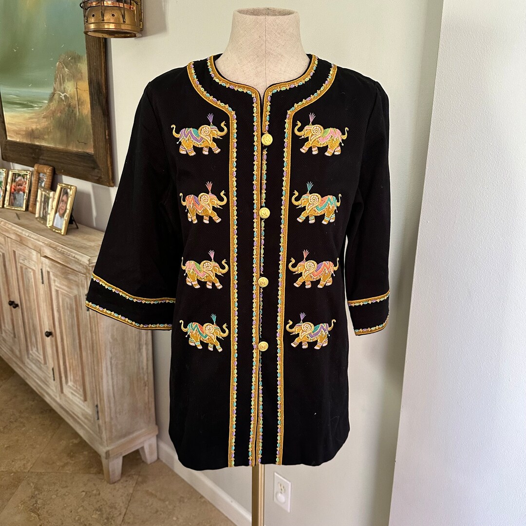 Bob Mackie Wearable Art Elephant Themed Blazer Jacket - Etsy