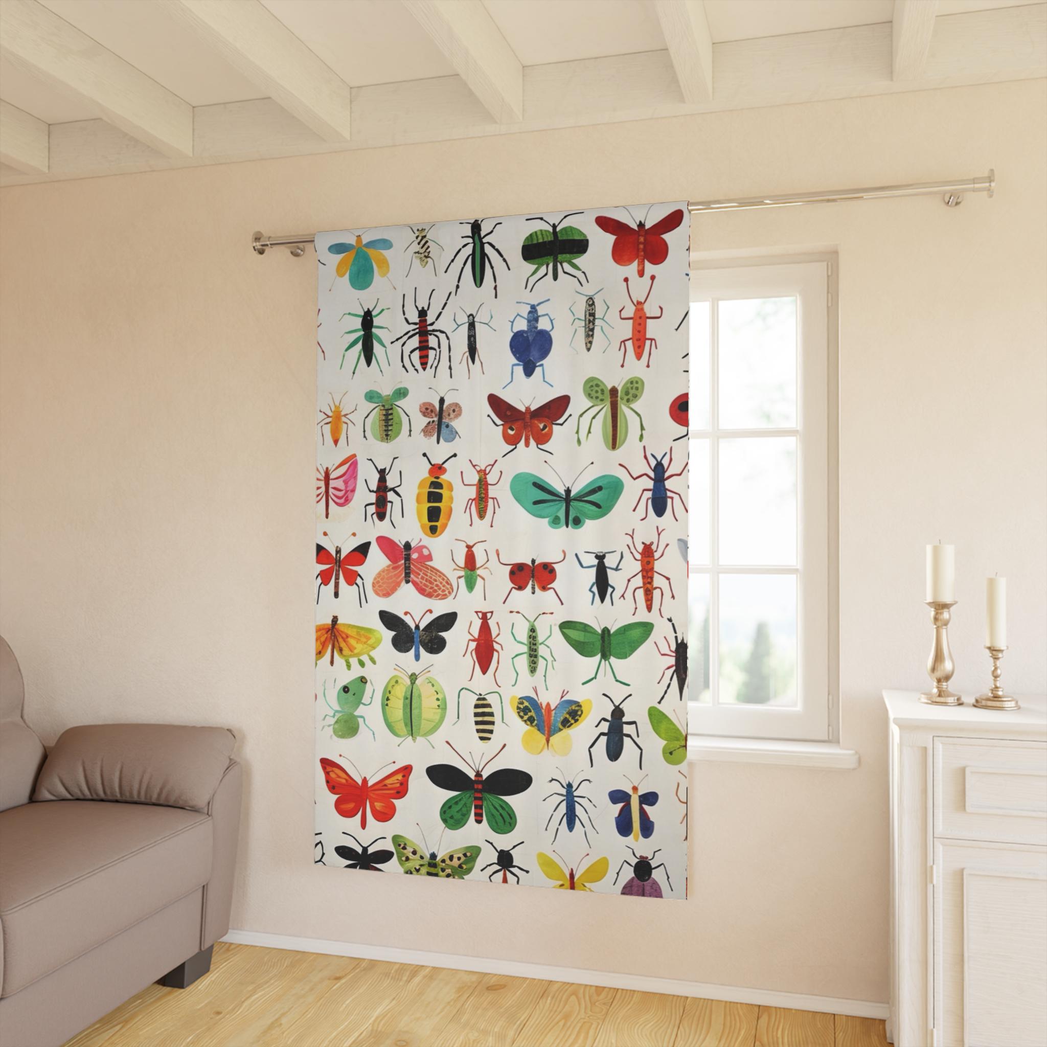 Kids' Window Curtains, Insect Bug Butterfly Exploration - Fun ...