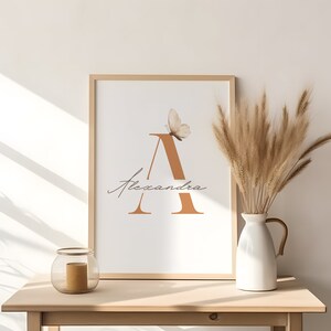 Custom Initial Name Wall Art for Nursery Room - Personalized Name ...