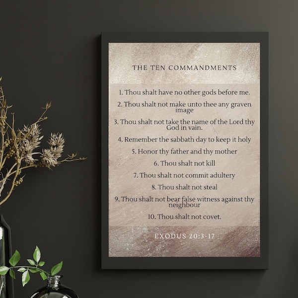 10 Commandments Plaque - Etsy
