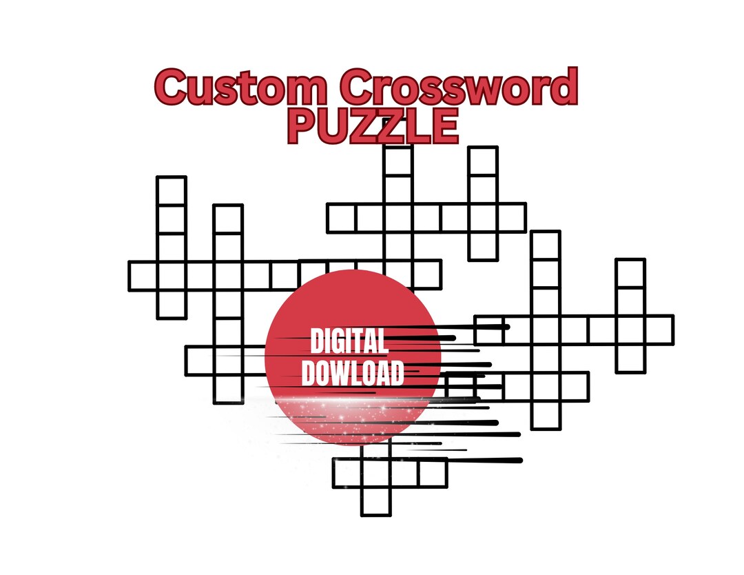 Custom Crossword Puzzle | Digital Download Only | Giant Cross Word ...