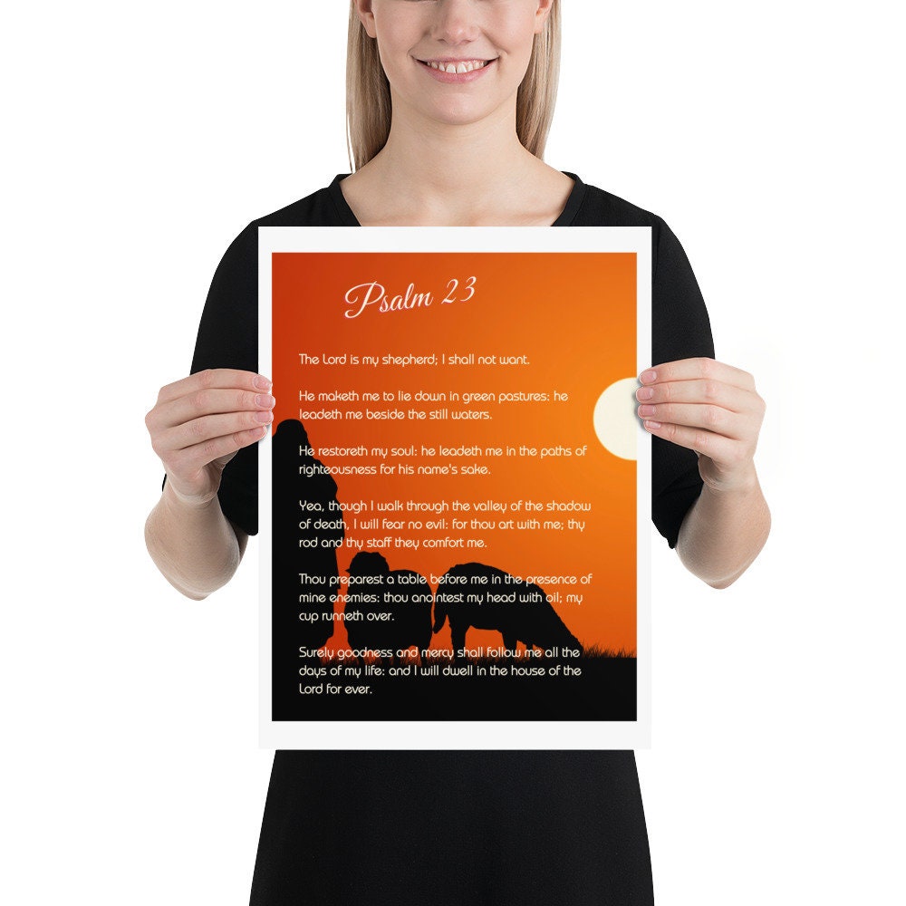Psalm 23 Poster // the Lord is My Shepherd Poster. 23rd Psalm Poster ...