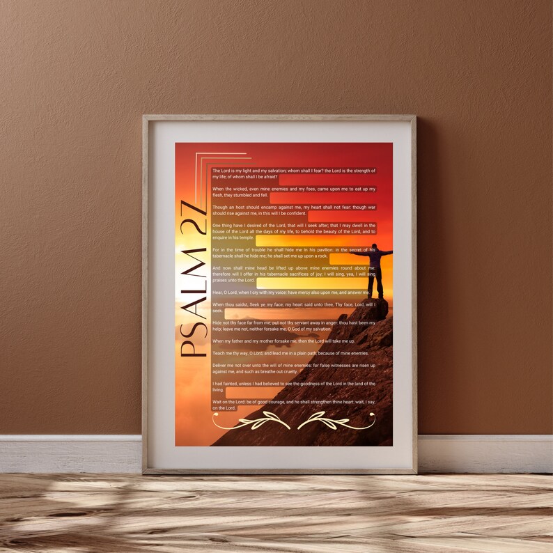 Printable Colorful Psalm 27 Wall Art // the Lord is My Light and My ...