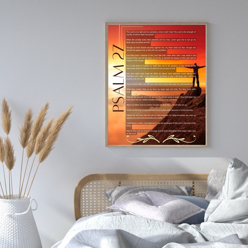 Printable Colorful Psalm 27 Wall Art // the Lord is My Light and My ...