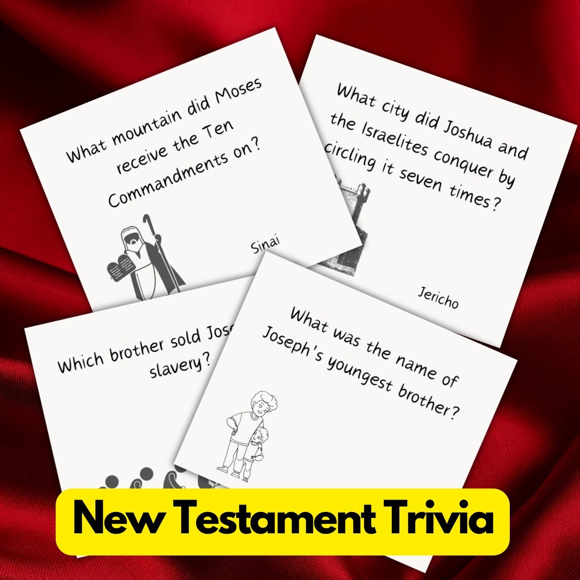 Old Testament Bible Trivia Game, Bible Trivia Printable Cards, Church ...