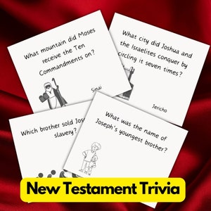 Old Testament Bible Trivia Game, Bible Trivia Printable Cards, Church ...