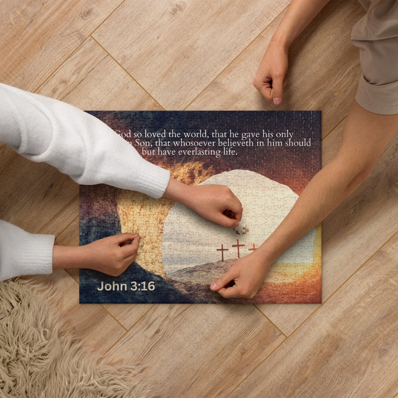 Christian Themed Jigsaw Puzzle - John 3:16 , Biblical Jigsaw Puzzles ...