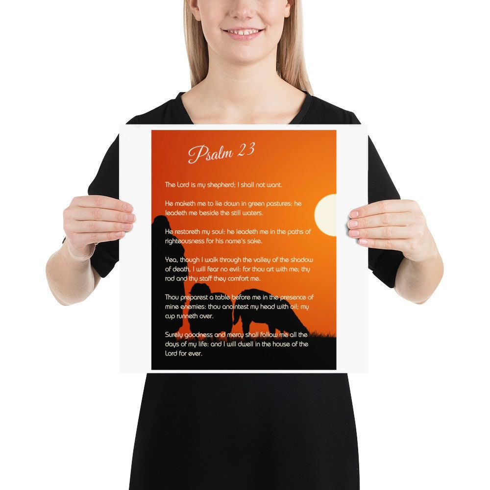 Psalm 23 Poster // the Lord is My Shepherd Poster. 23rd Psalm Poster ...