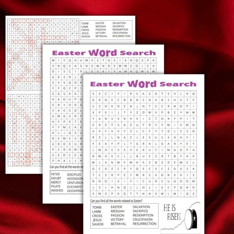 Bible Word Search Printable Bundle | Easter, New Testament (digital ...