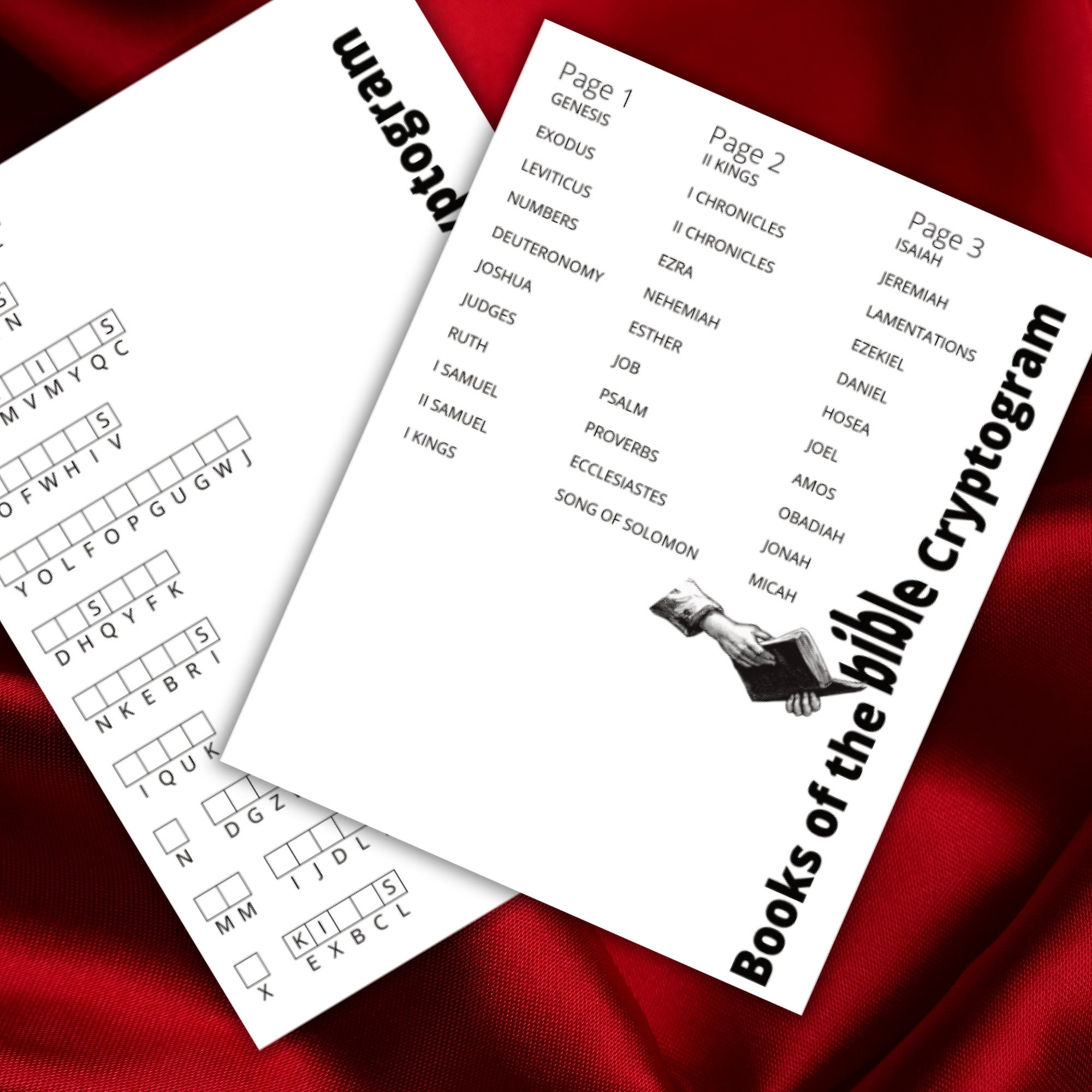 Books of the Bible Cryptograms | Printable Bible Games, Large Text ...