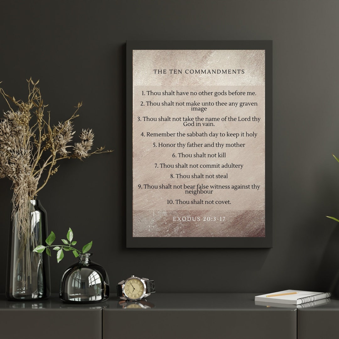Printable Ten Commandments Wall Art // Digital Download Ten ...