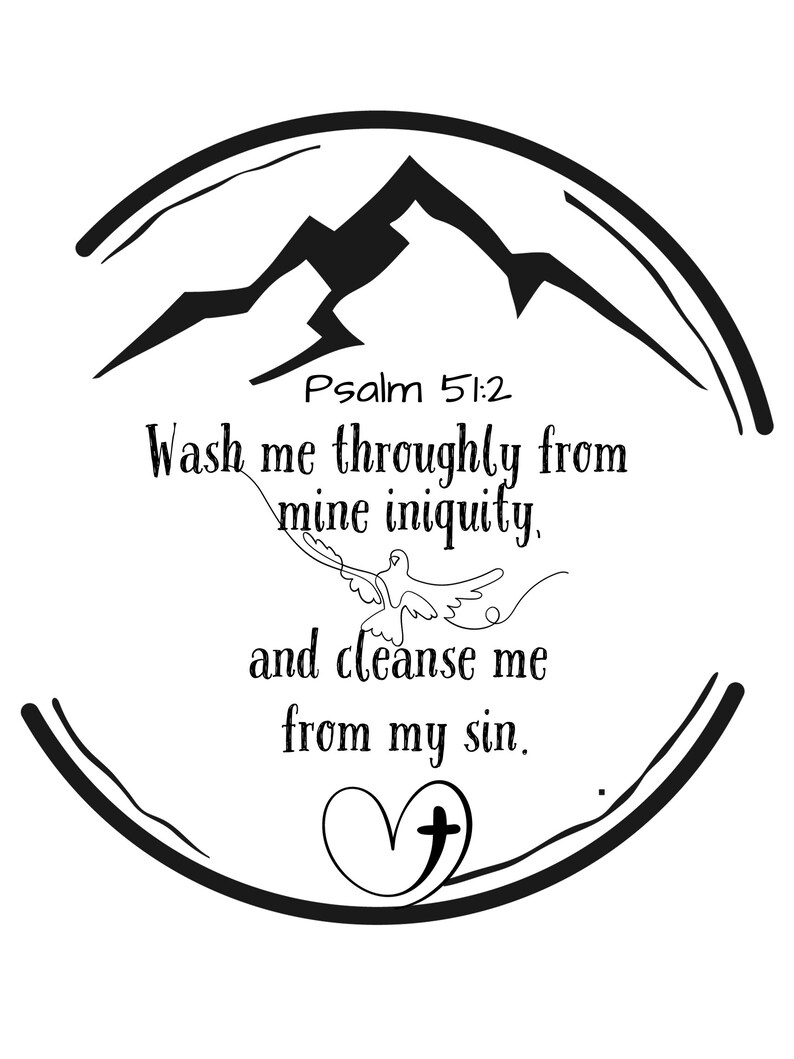 Printable Psalm 51:2 Christian Wall Art Poster // Wash Me Throughly ...