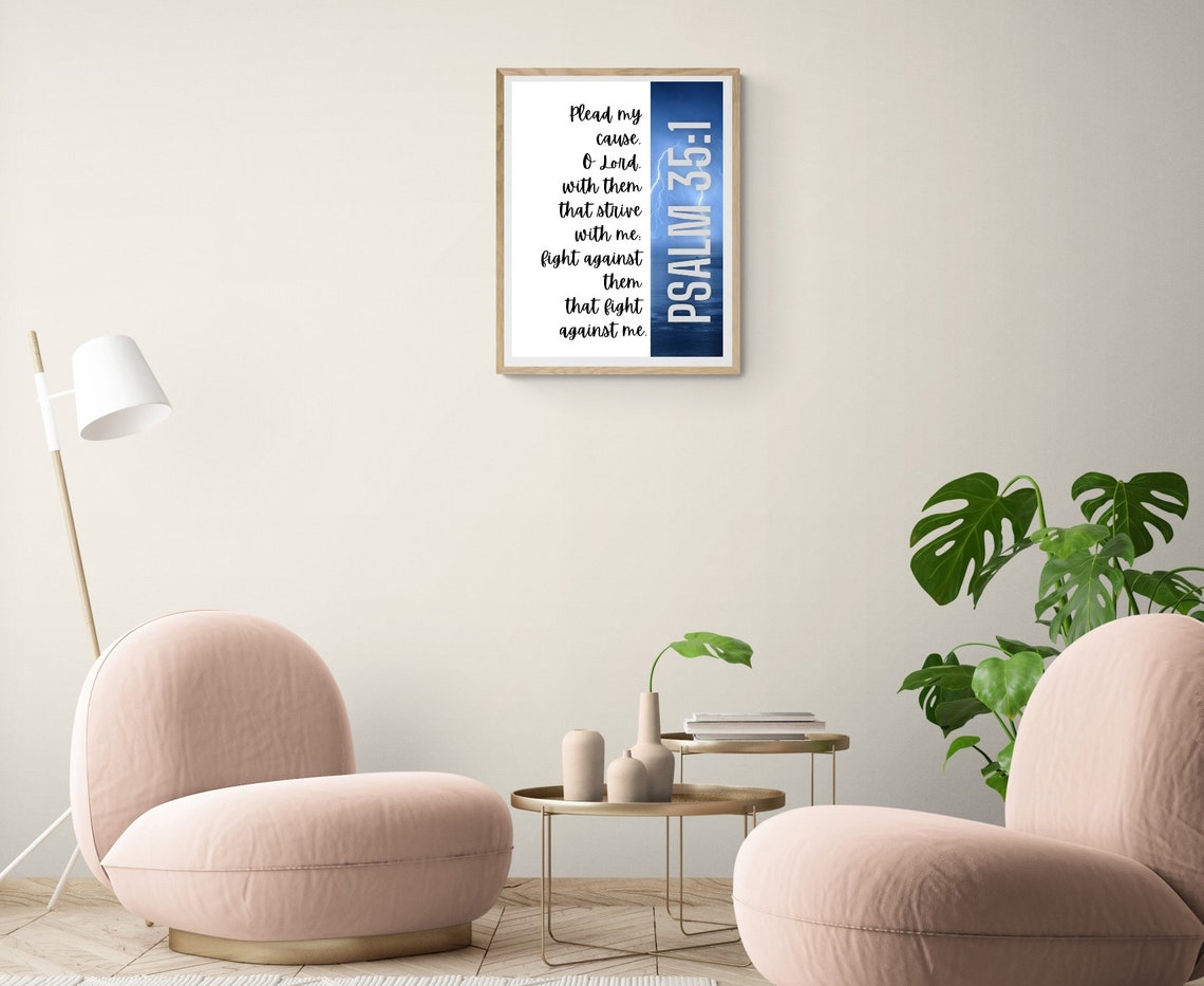Psalm 35 1 Printable Wall Art, Printable Bible Verse Fight Against Them ...